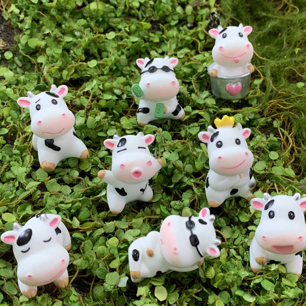 IDEANATEGRATE 8Pcs Cattle Model Simulation Cow Shape for Animal Themed ...