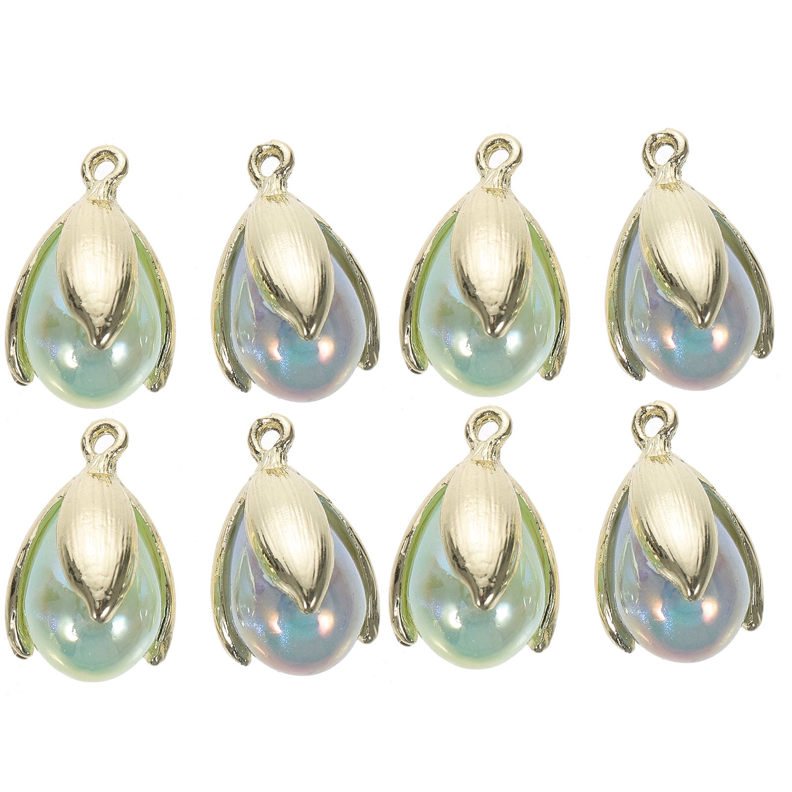 IDEANATEGRATE 8Pcs Delicate Design Tulip Shape Mixed Color Alloy Charms ...