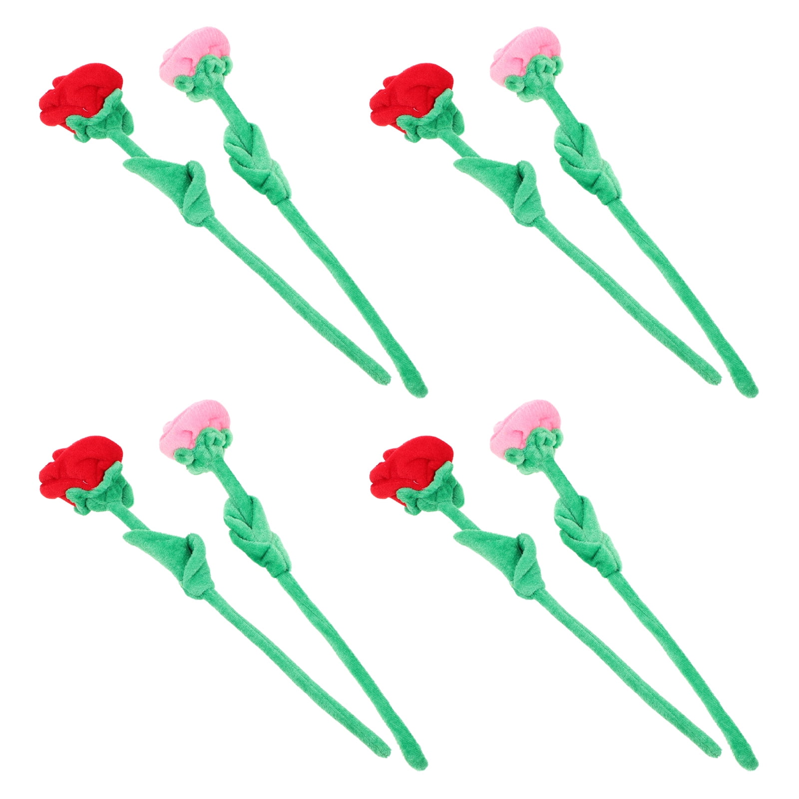 IDEANATEGRATE 8Pcs Flower Bendable Stems Pink Realistic Style Flower Arrangement Hobbyists Party ...