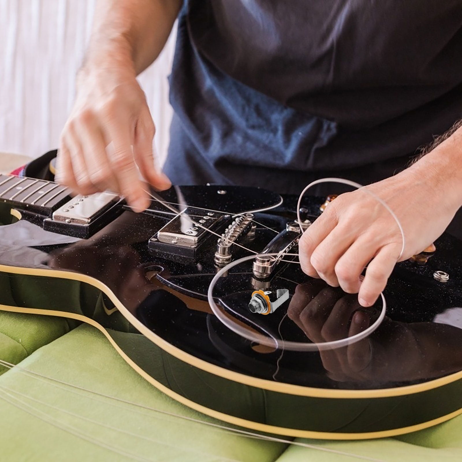 IDEANATEGRATE 8Set Audio Jack Socket Stainless Steel Guitar Input Jack ...