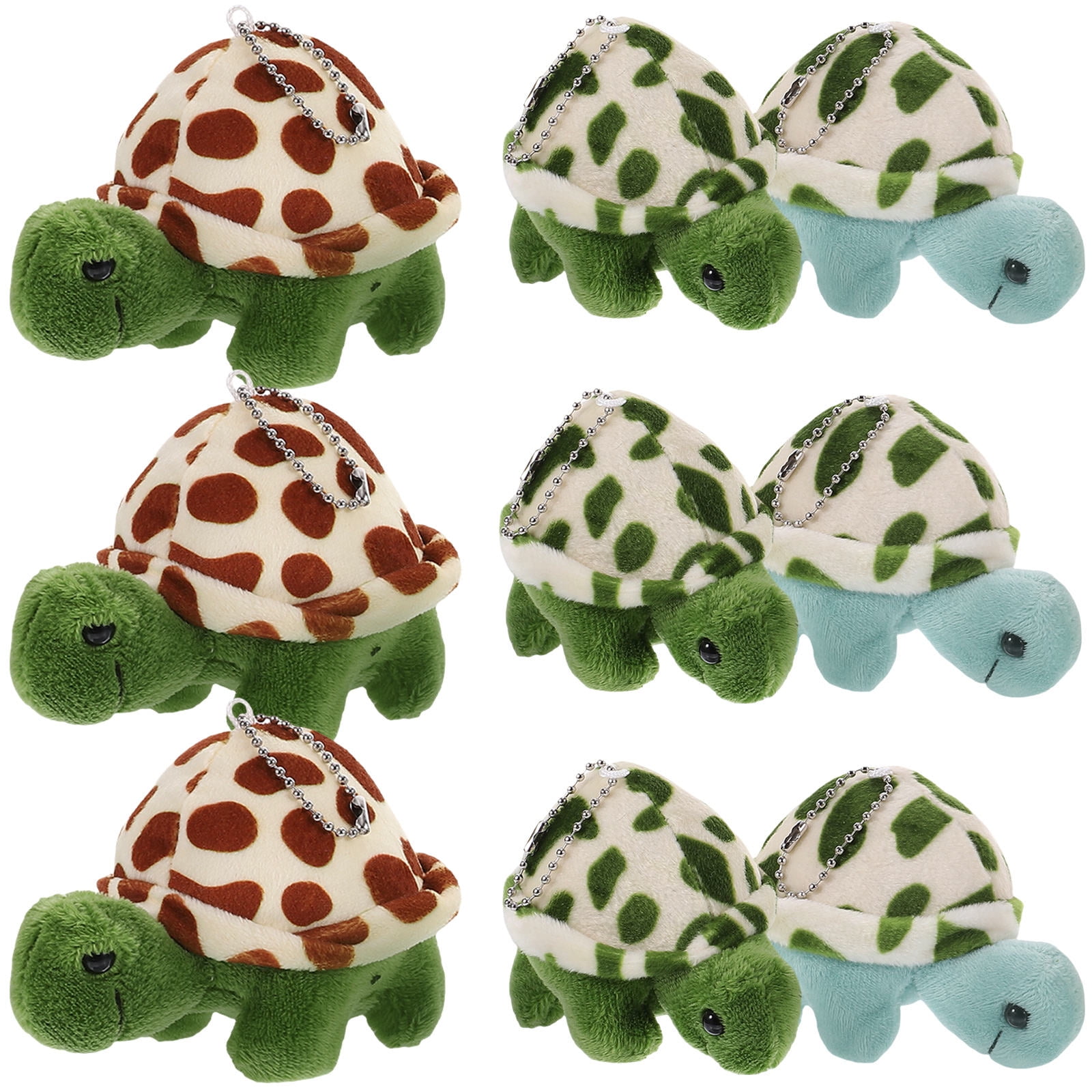 IDEANATEGRATE Stuffed Turtle Keychain Plush Mini Cartoon 9Pcs 3.34X3 ...
