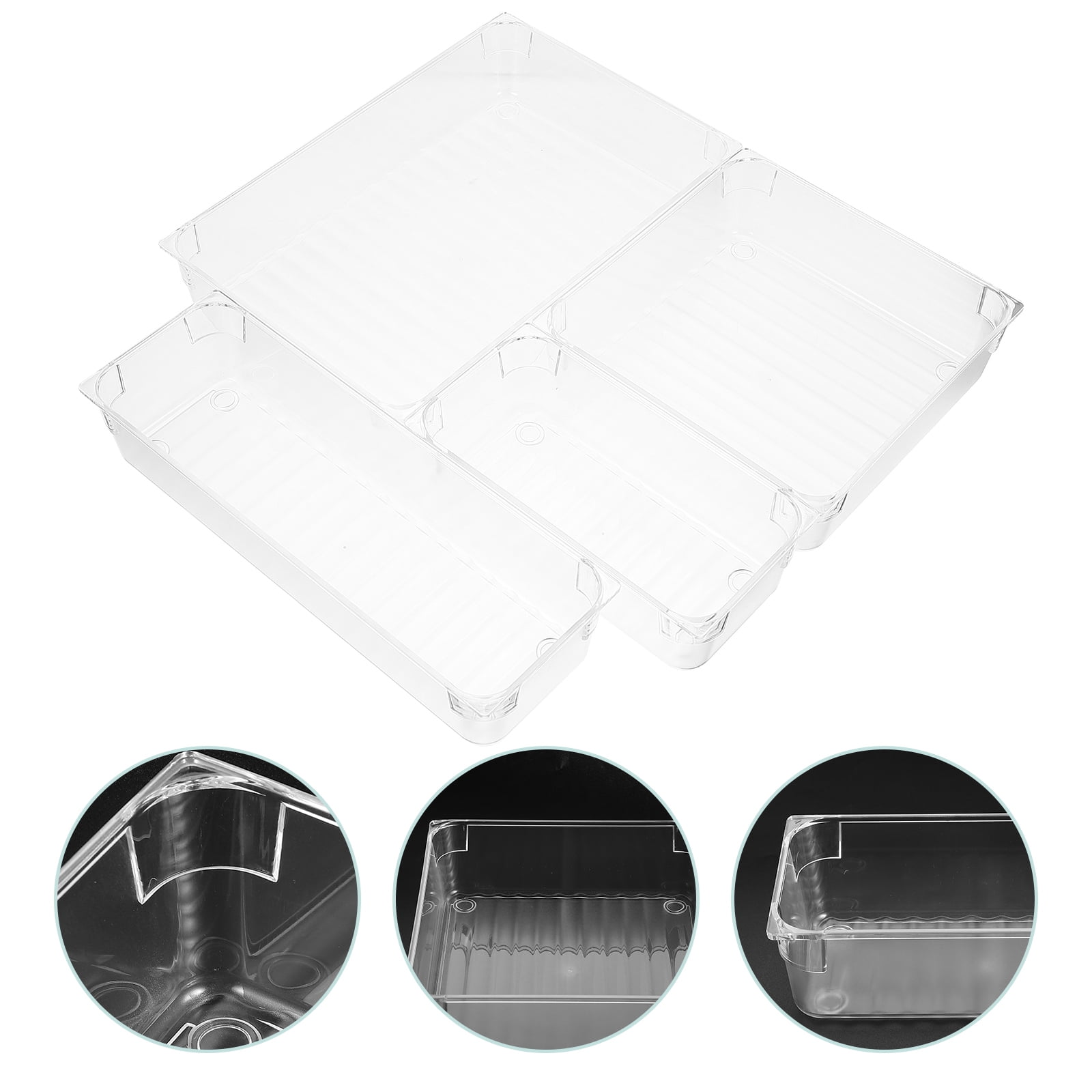 IDEANATEGRATE 9Pcs Transparent Plastic Drawer Dividers for Kitchen and ...
