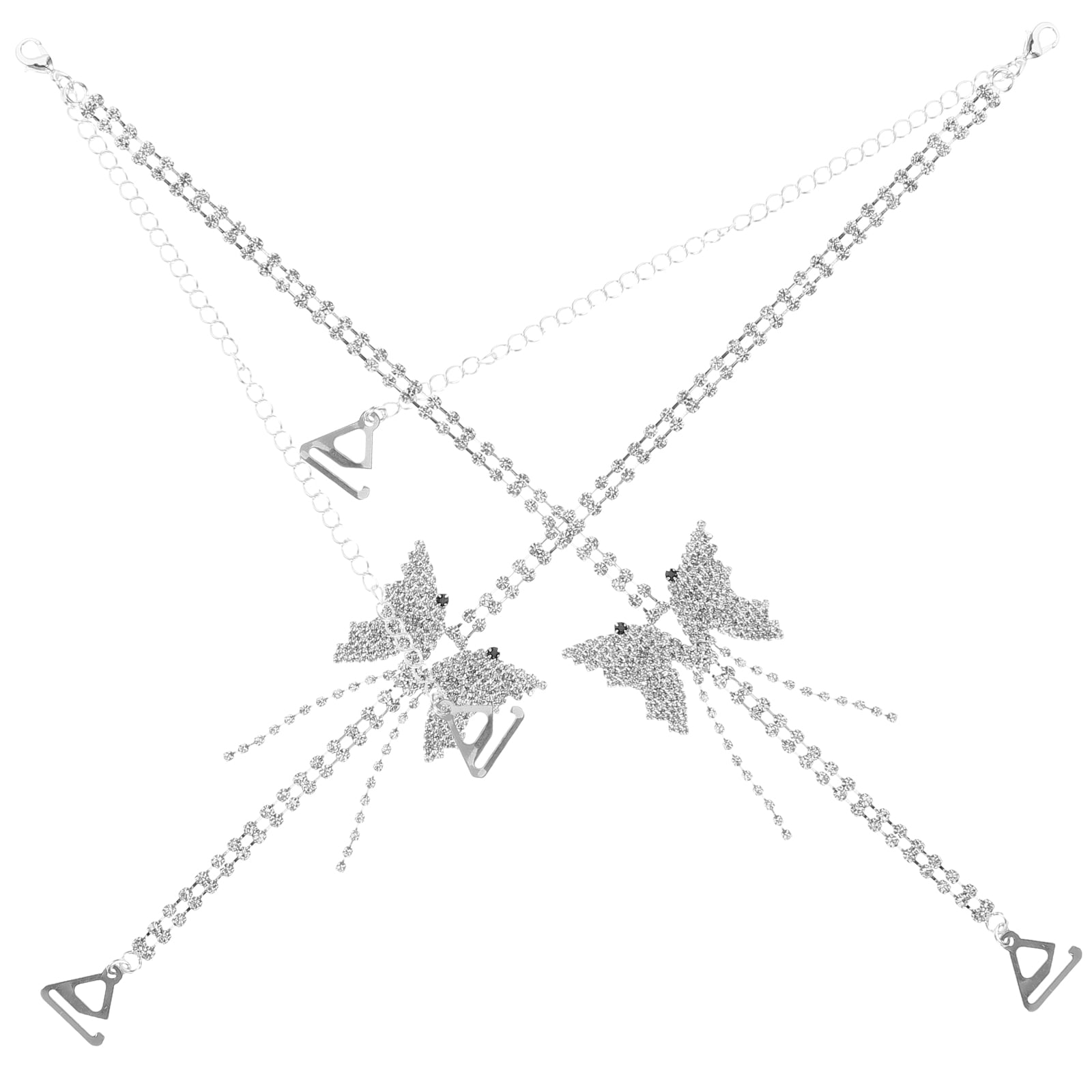 IDEANATEGRATE Adjustable Rhinestone Bra Straps 1 Pair for Bikini and ...