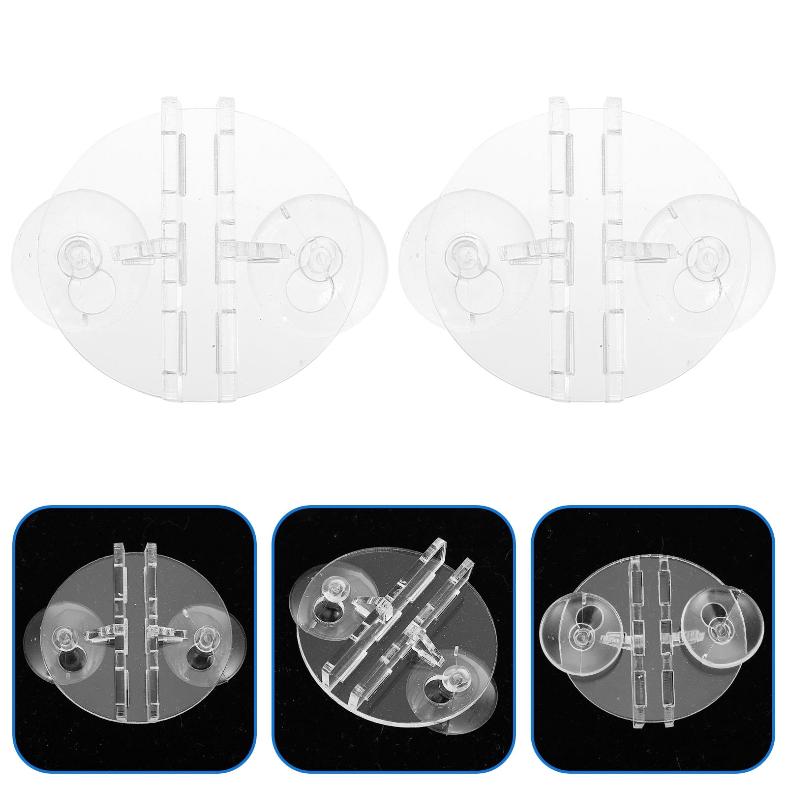 IDEANATEGRATE Aquarium Suction Cups Clips 4Pcs Square Acrylic Divider ...