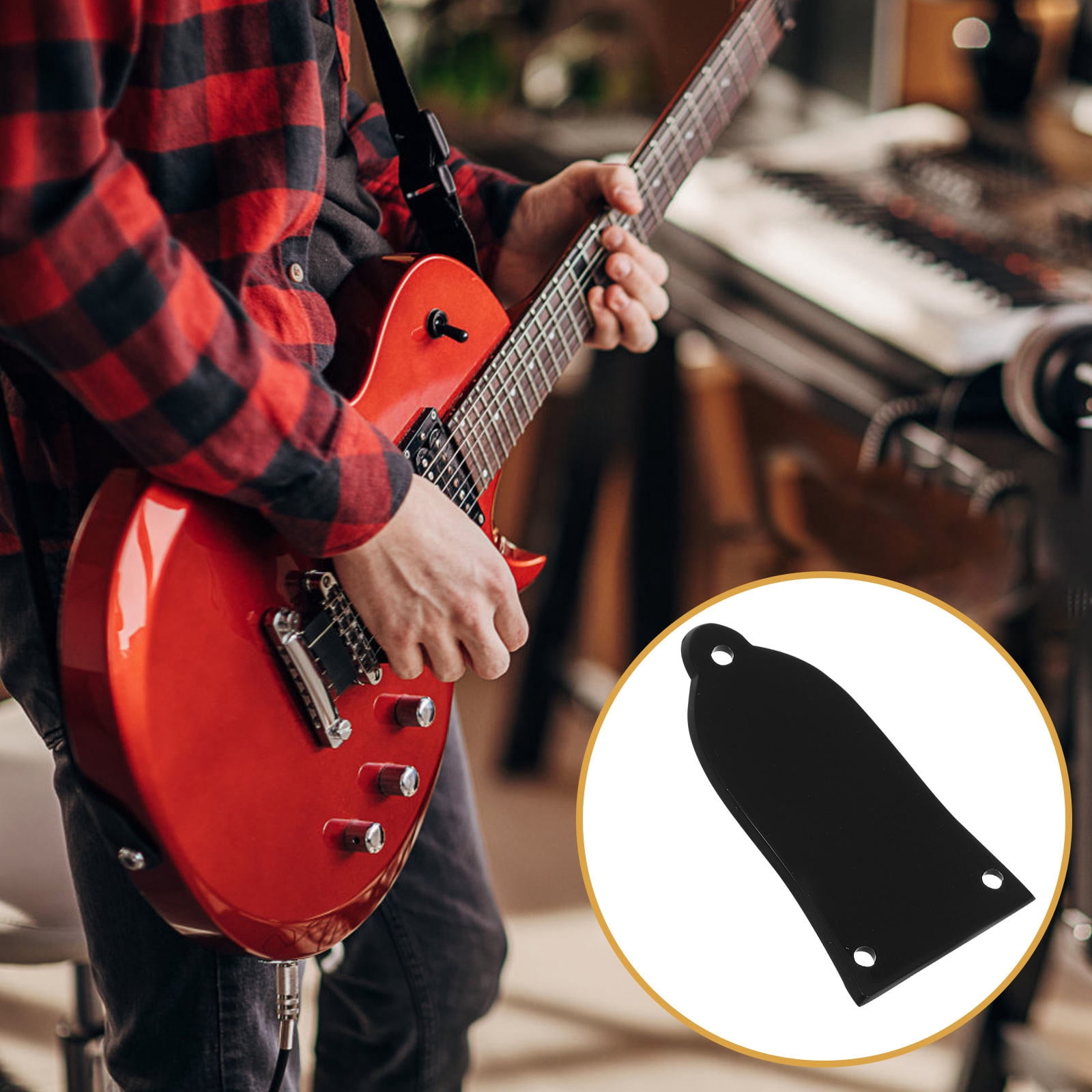 IDEANATEGRATE Bell-Shaped Truss Rod Cover Black Plastic for Instrument ...