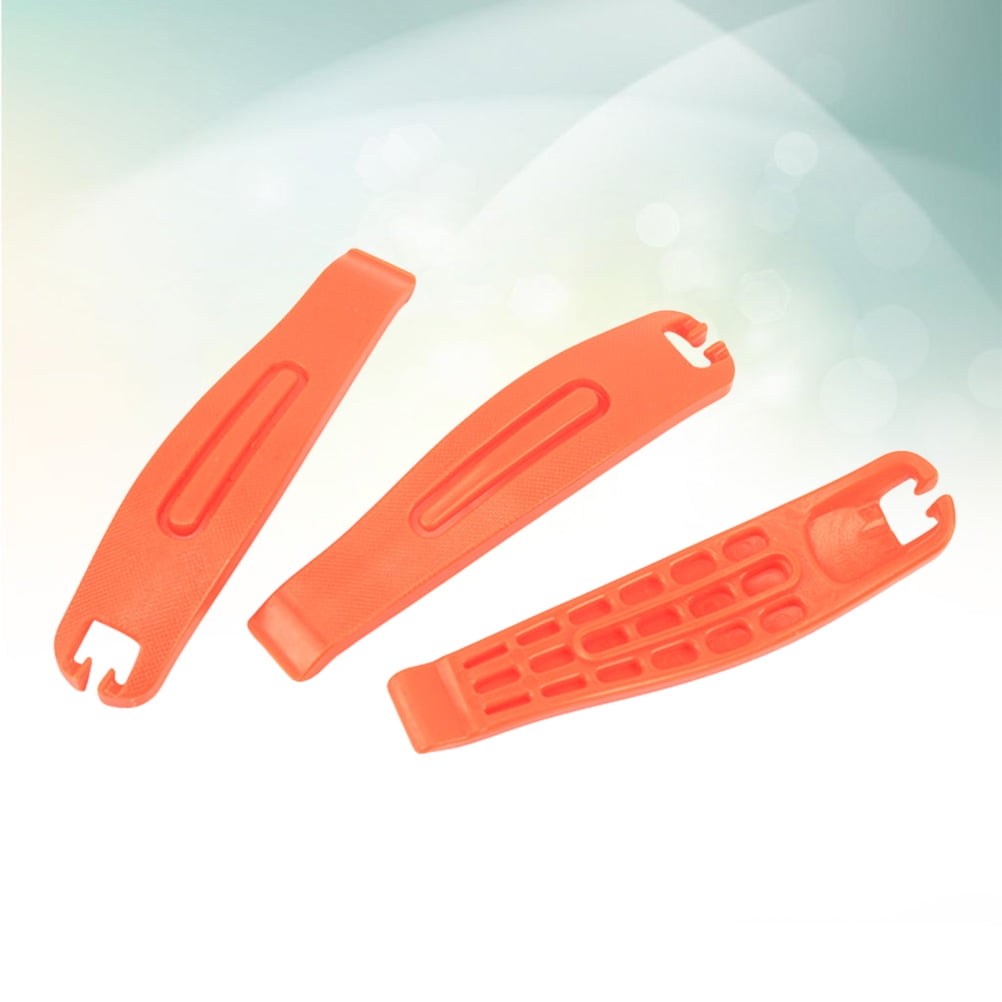 IDEANATEGRATE Bike Tire Remover Tool 3Pcs Orange Ergonomically Shaped Nylon Tire Levers 11 x 1.6 ...