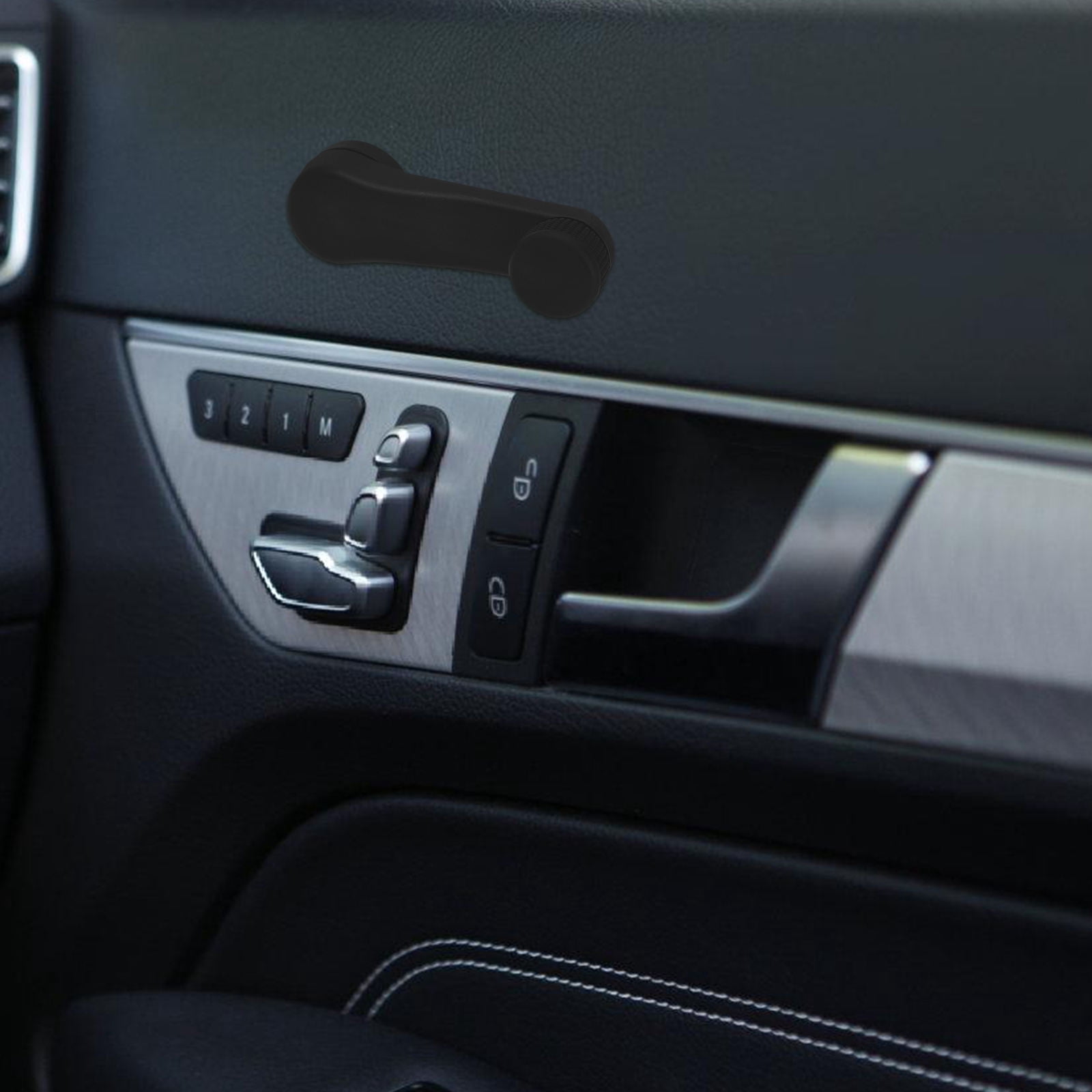 IDEANATEGRATE Black Plastic Car Window Crank Handle 1 Pair for Inside ...