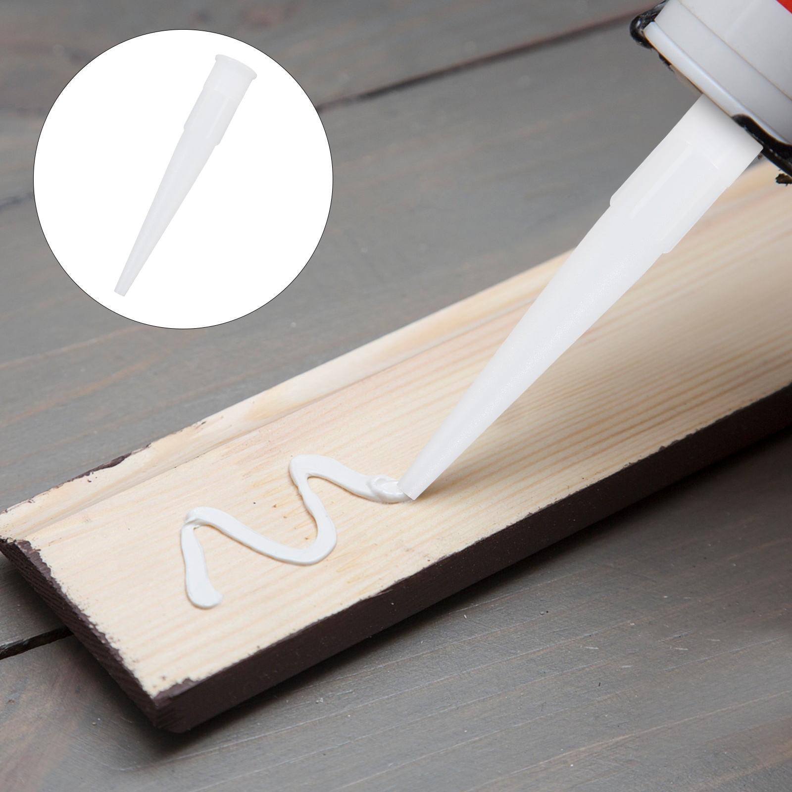 IDEANATEGRATE Durable White Red Silicone Nozzle for Caulking with Re ...