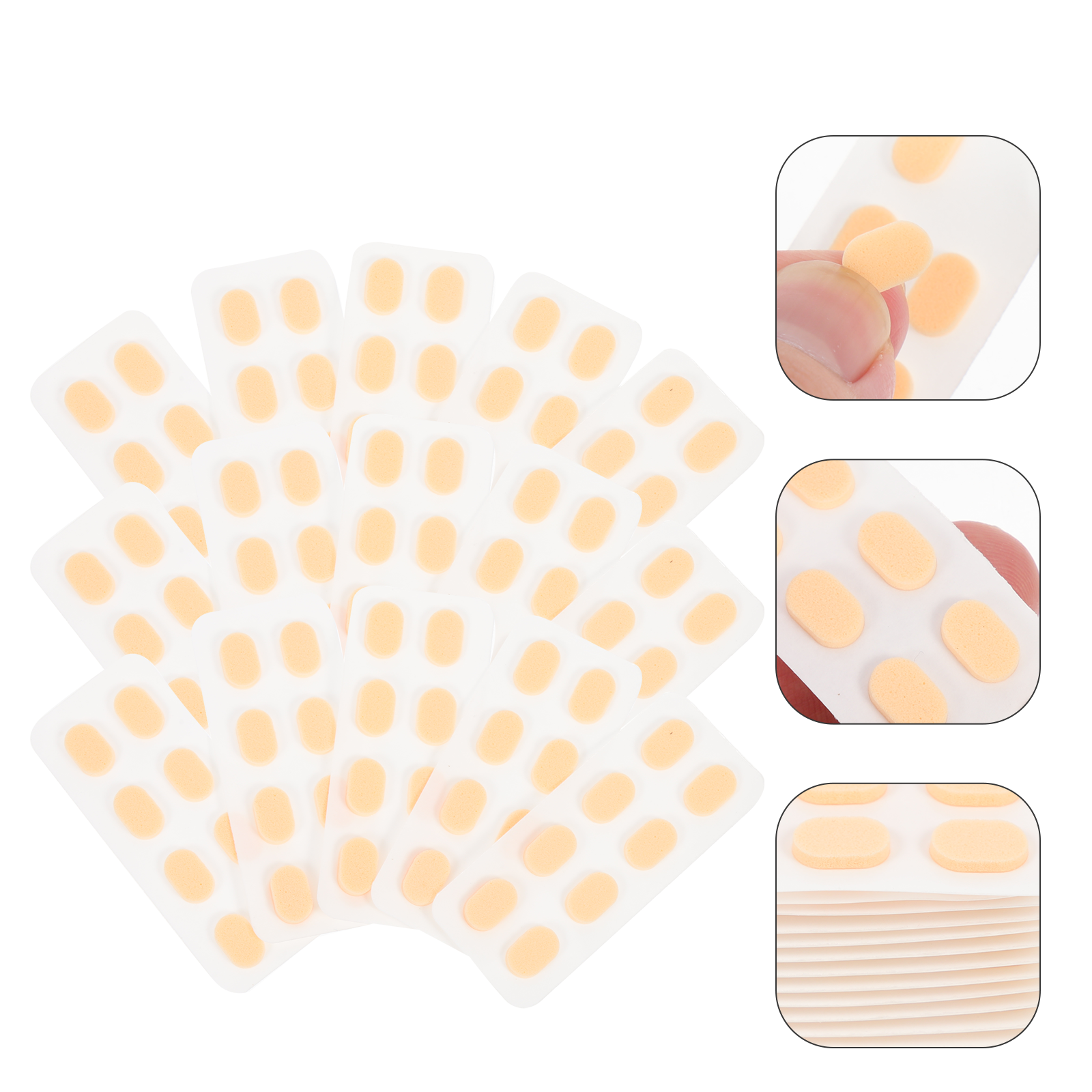 IDEANATEGRATE EVA Sponge Eyeglass Nose Pads 60 Pairs Oval for Reducing ...