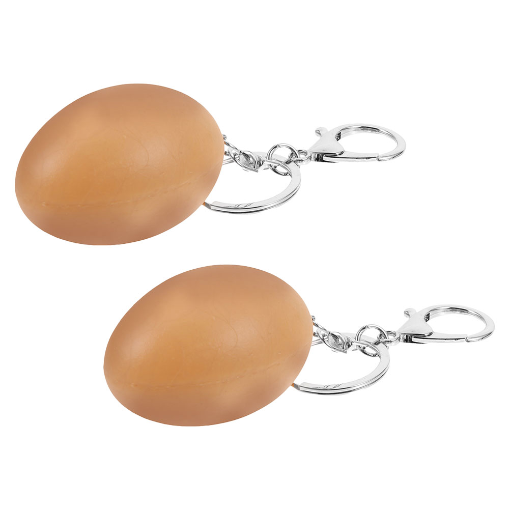 IDEANATEGRATE Easter Egg Keychain 2Pcs Egg Shaped PVC for Festive ...
