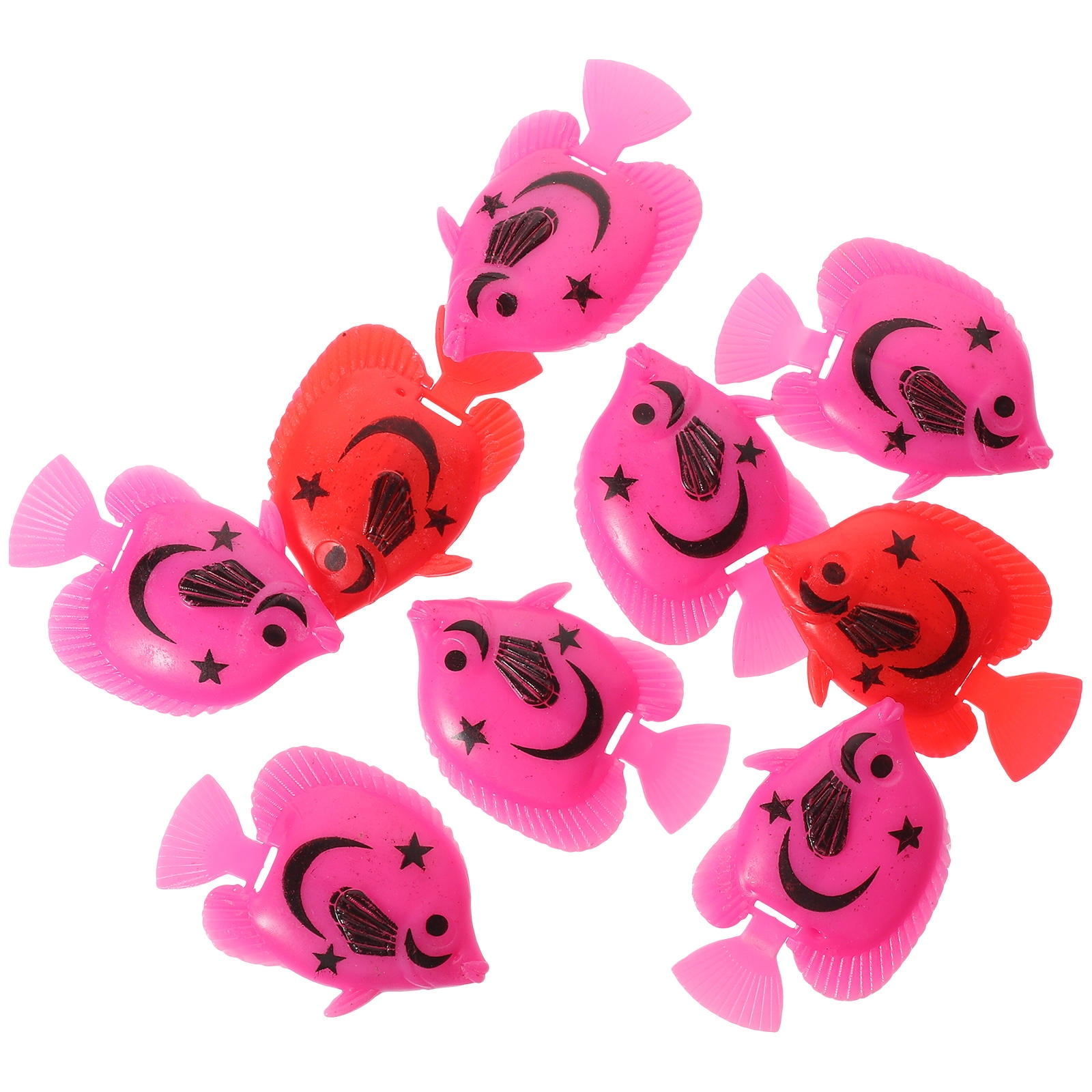 IDEANATEGRATE Fake Small Fish for Tank 10Pcs Assorted Color Plastic ...