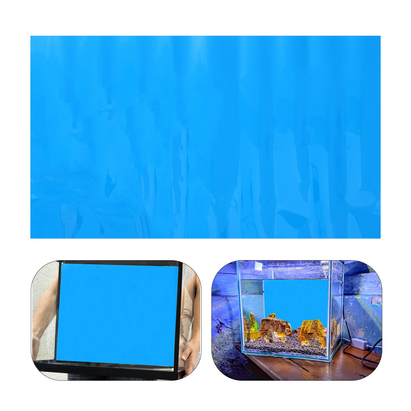 IDEANATEGRATE Fish Tank Background Sticker Easy to Apply 50x32In 1Set ...