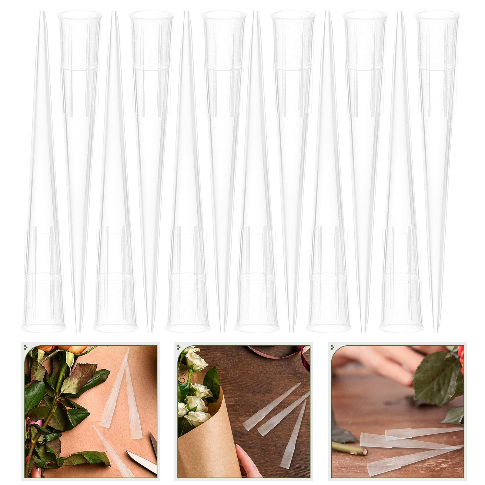 IDEANATEGRATE Floral Water Tubes 100Pcs In Transparent Plastic For ...