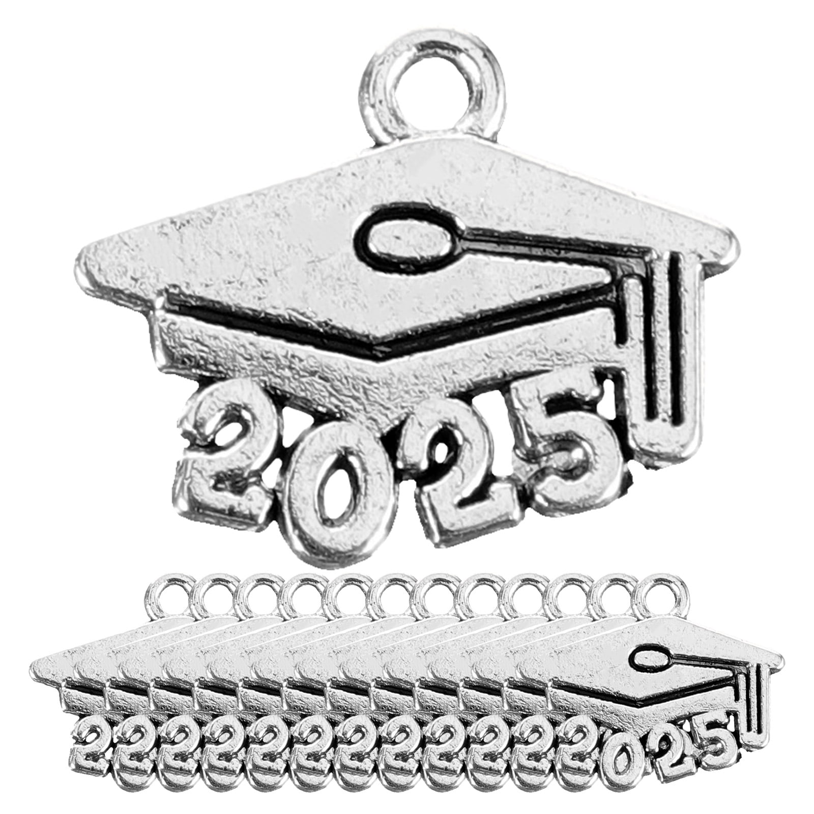 IDEANATEGRATE Graduation Year Charms 20Pcs Silver Alloy Number 2025 ...