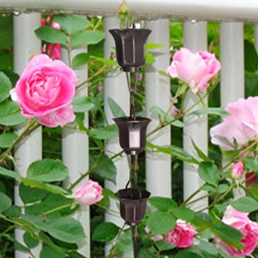 IDEANATEGRATE Gutter Hooks 2Pack for Rain Chains Black Metal Rain Chain ...