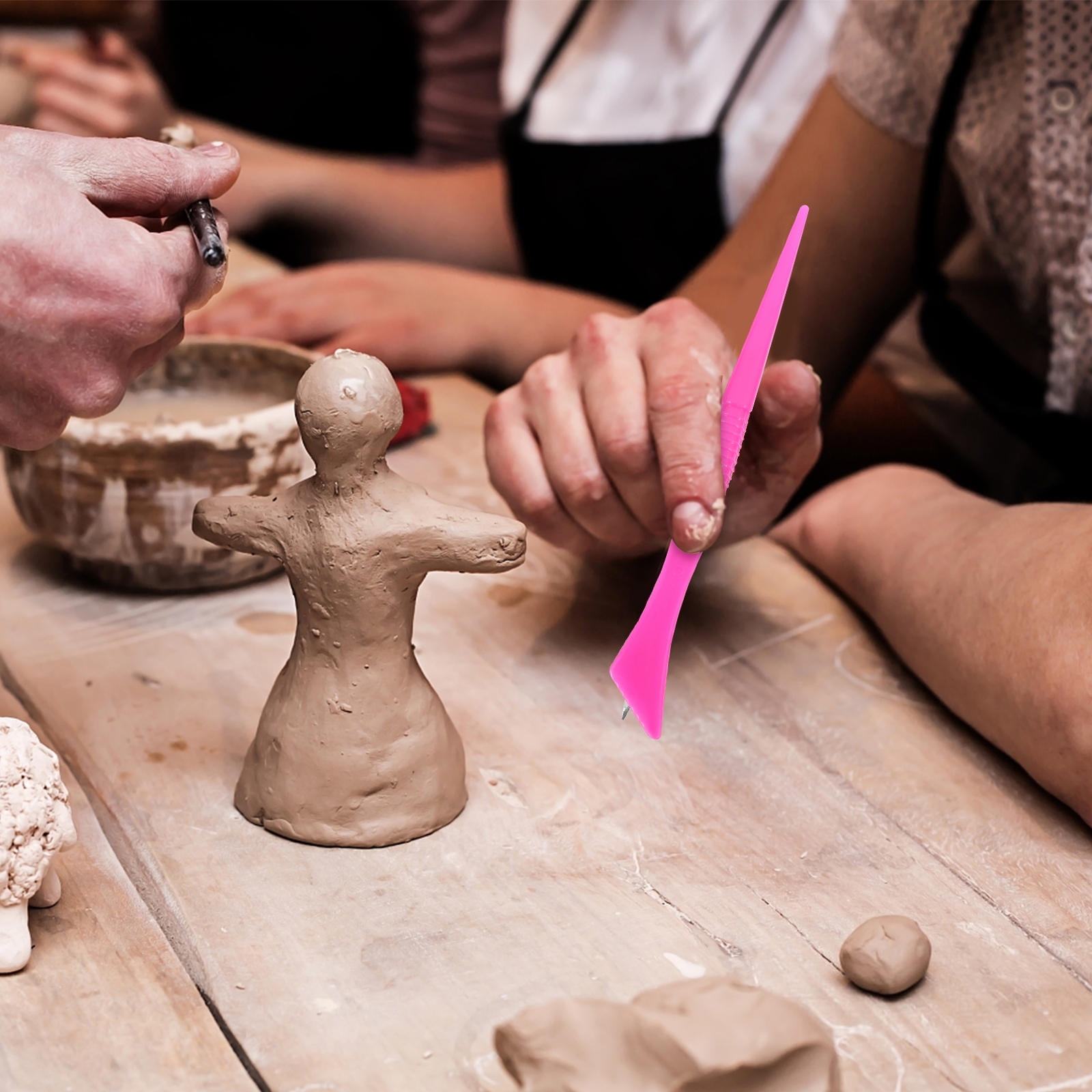 IDEANATEGRATE Handmade Mud Toy Tools 12 Set for Kids Clay Crafting with Carving Shaping ...