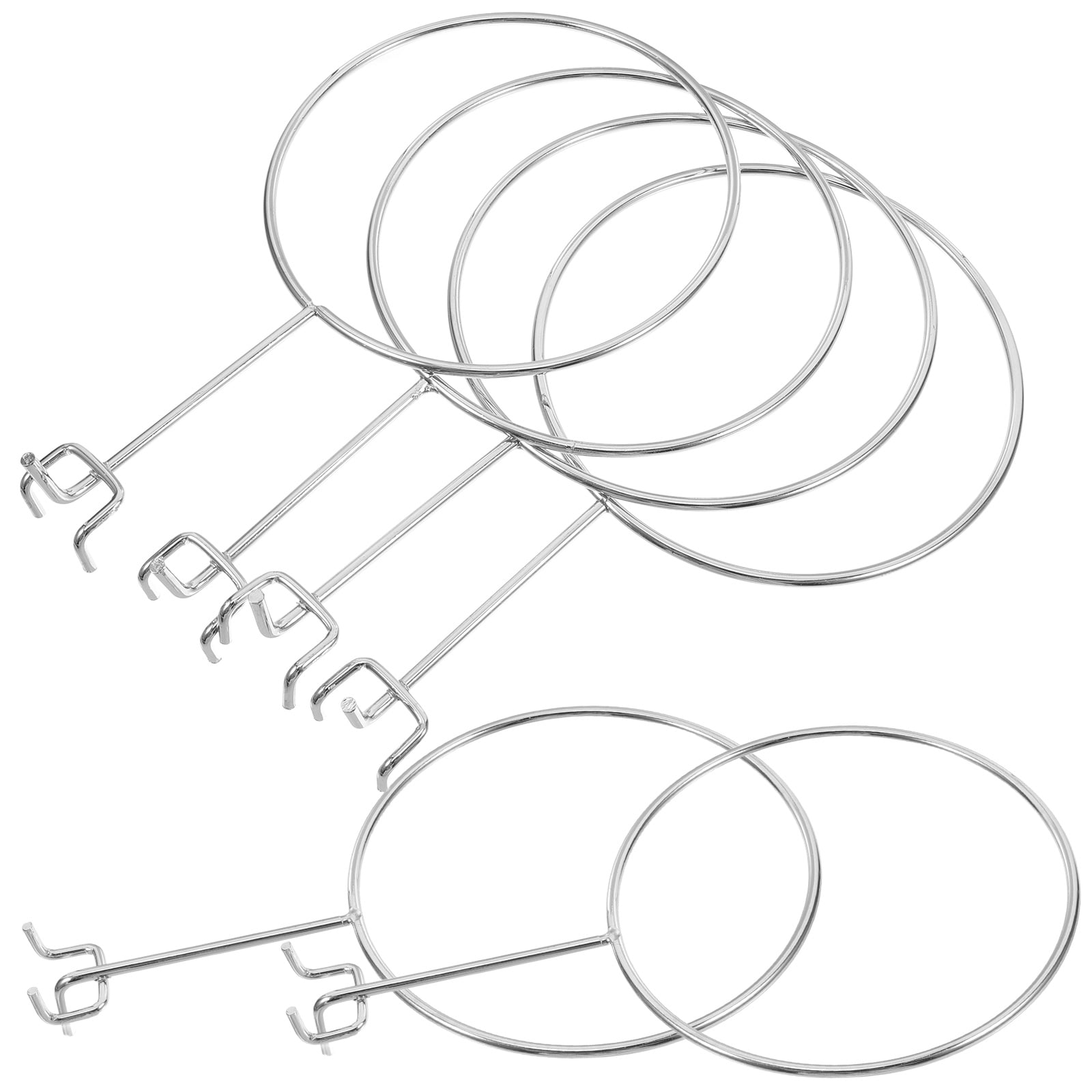 IDEANATEGRATE Hat Display Rack 6Pcs Wall Hat Display Silver For Retail ...