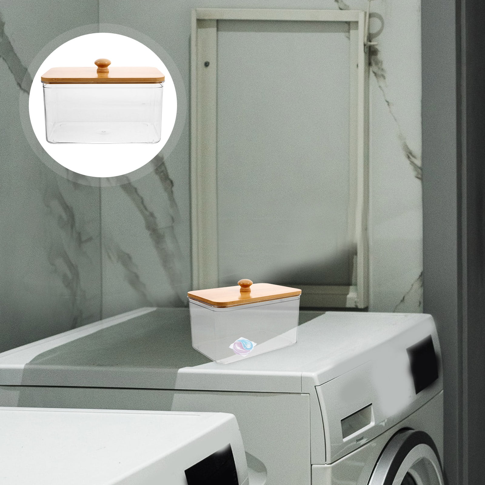 IDEANATEGRATE Laundry Dispenser 1Set Transparent Rectangular Storage ...