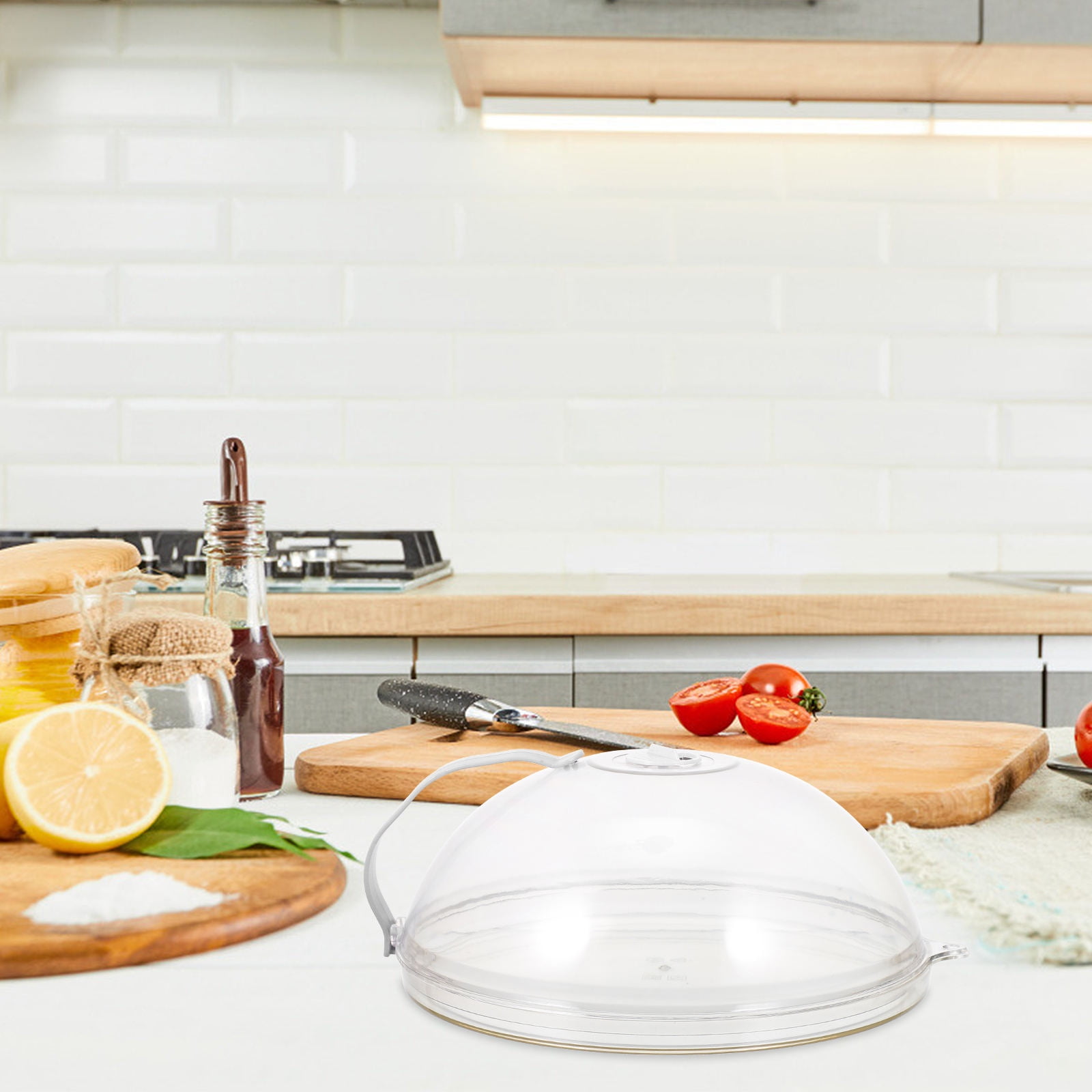 IDEANATEGRATE Microwave Splatter Cover PP Round Lid with Tray 1Set 10 ...