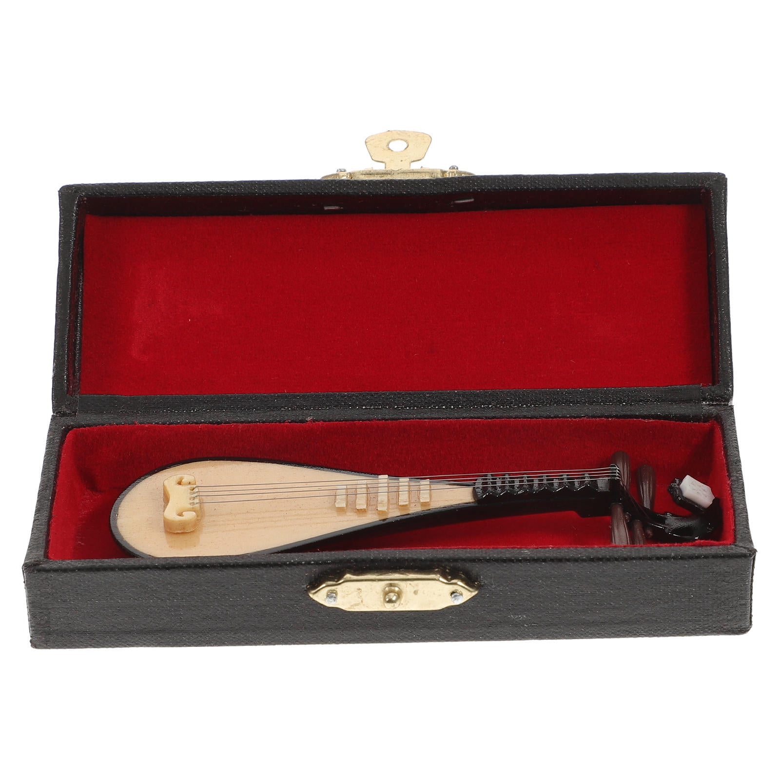 IDEANATEGRATE Mini Pipa Instrument 1Pc Khaki Wood Chinese Instrument ...