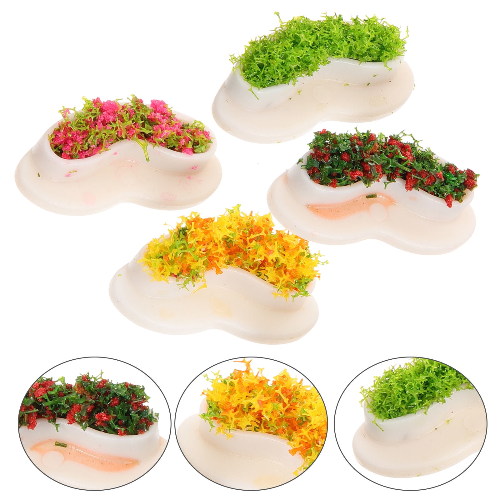 IDEANATEGRATE Miniature Flower Bed Bench for Dollhouse Garden ...