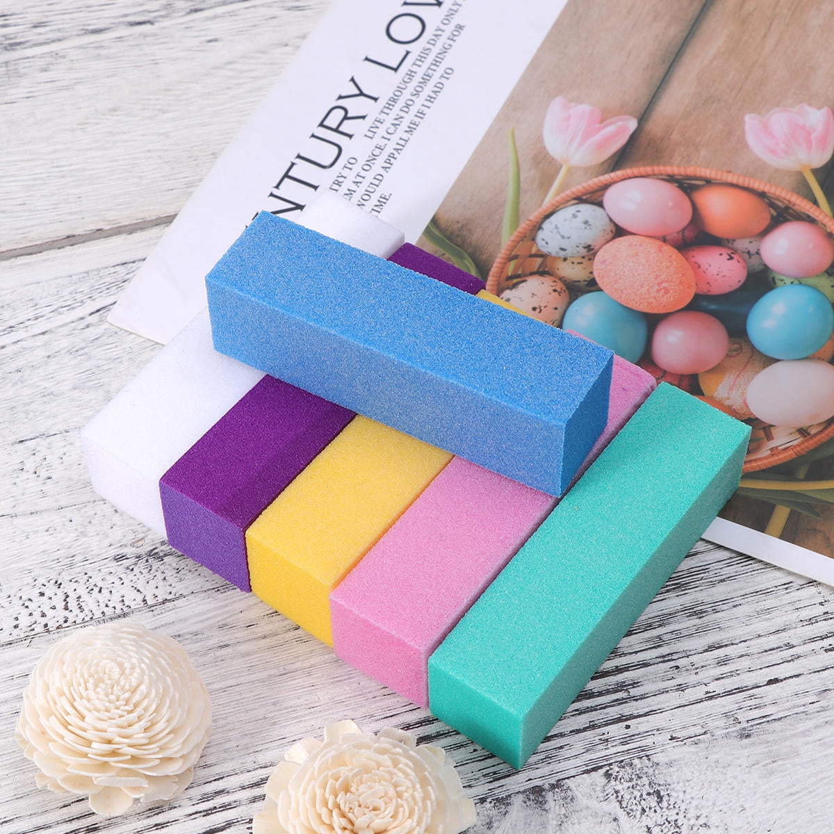 IDEANATEGRATE Nail Care Tool Set 6PCS Set Double Sided Files Block ...