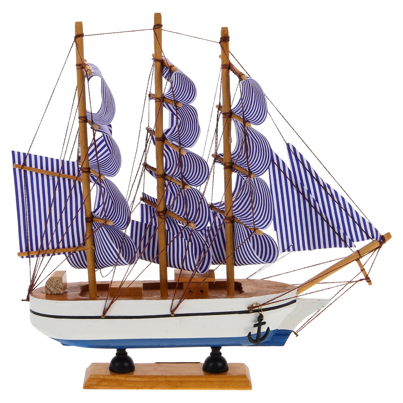 IDEANATEGRATE Nautical Themed Decor Wooden Sailing Ship Model Boat ...