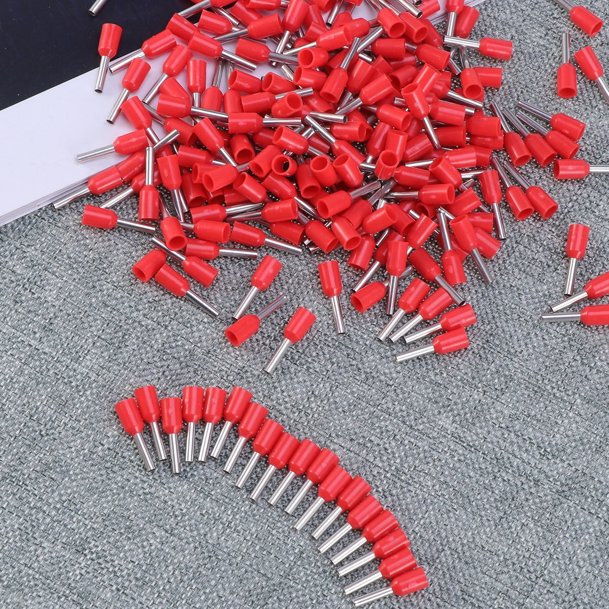 IDEANATEGRATE Red Cable Lugs 1000Pcs for Home Use Tubular Terminal ...