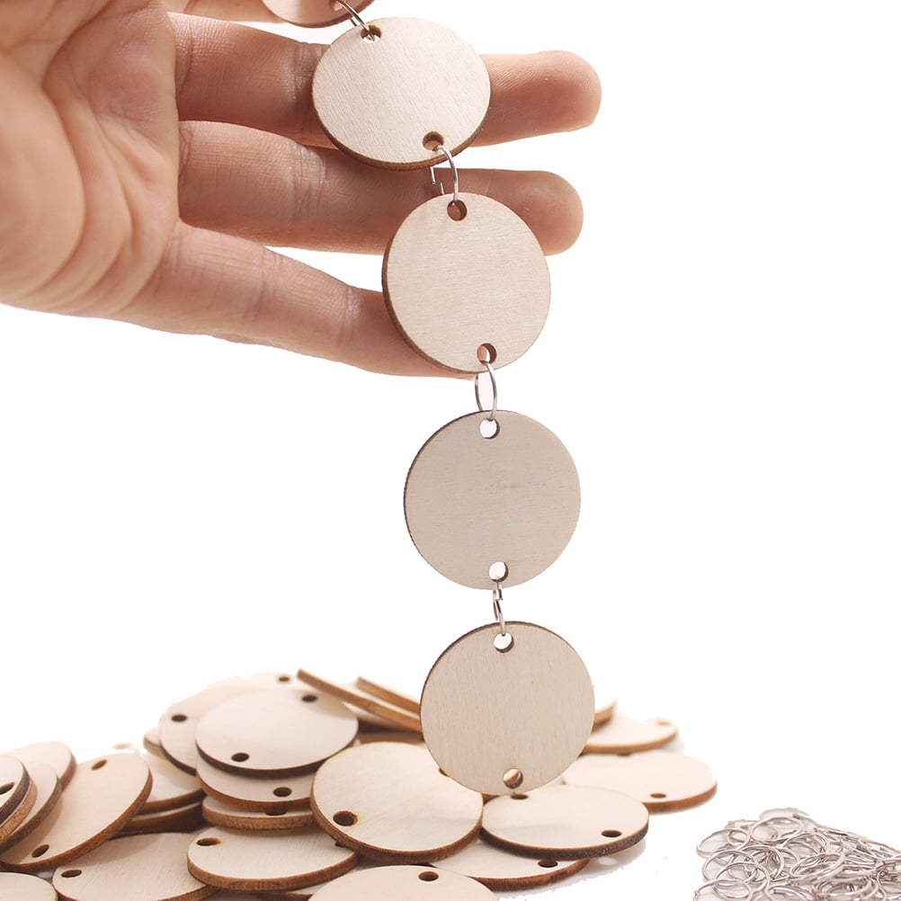 IDEANATEGRATE Round Wood Reminder Calendar Board 200Pcs Craft Project ...