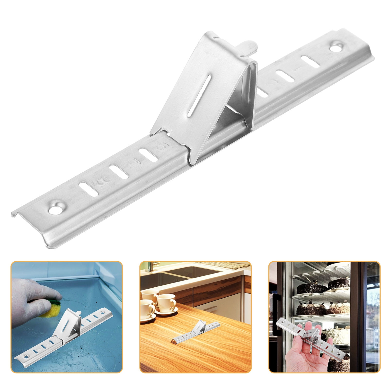 IDEANATEGRATE Silver Stainless Steel Refrigerator Drawer Slide Rail Din ...