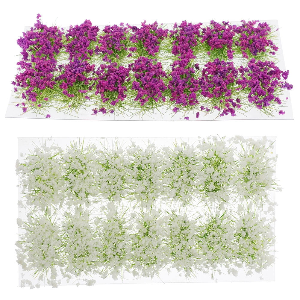 IDEANATEGRATE Simulated Grass Tuft 2Pcs for Sand Table Decoration Micro ...