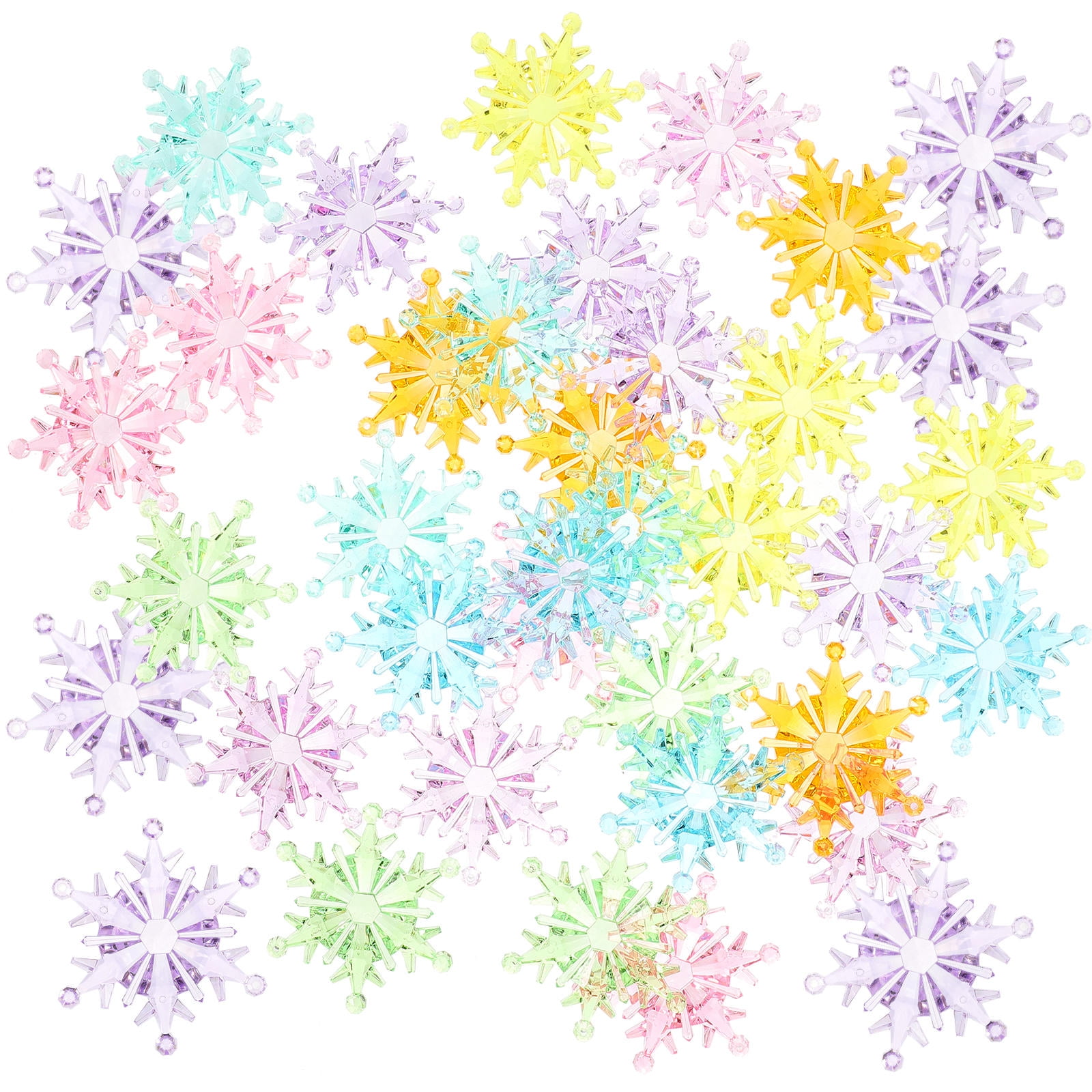 IDEANATEGRATE Snowflakes Decors Acrylic Toys Assorted Color for ...