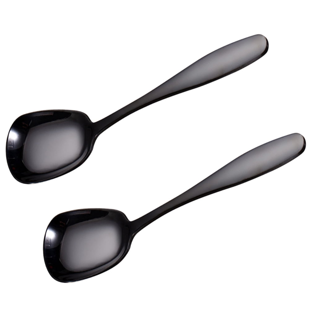 IDEANATEGRATE Stainless Steel Sugar Spoon 2Set Black Color Rust ...