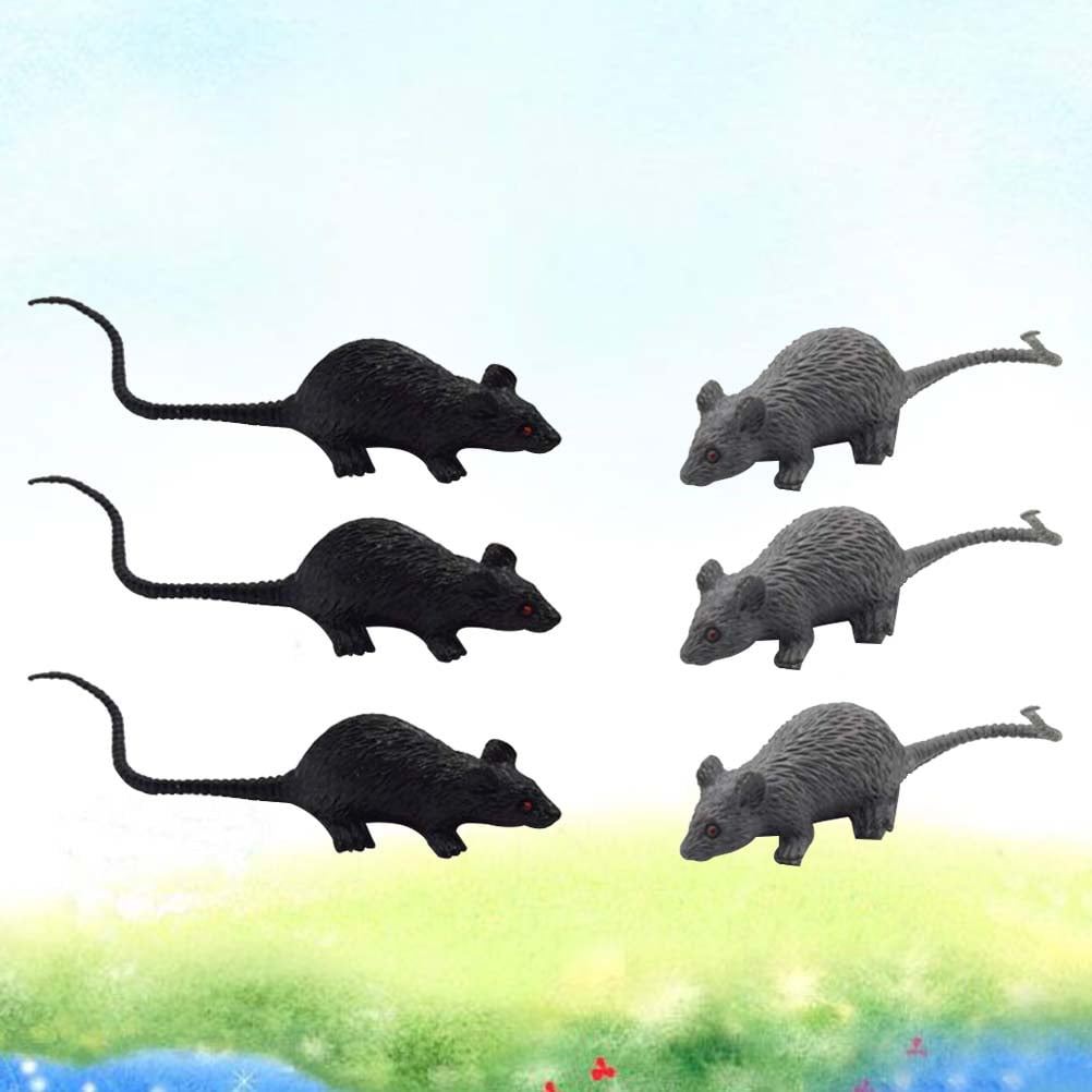 IDEANATEGRATE Toy Mice Mini Simulated Mouse Model 6Pcs Prank Decoration ...