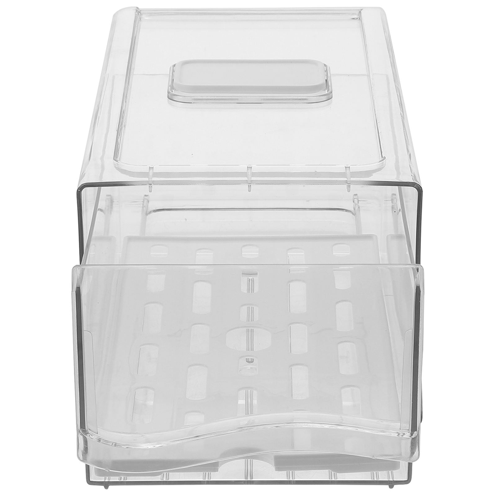 IDEANATEGRATE Transparent Fridge Drawer Organizer with Drain Plate for ...