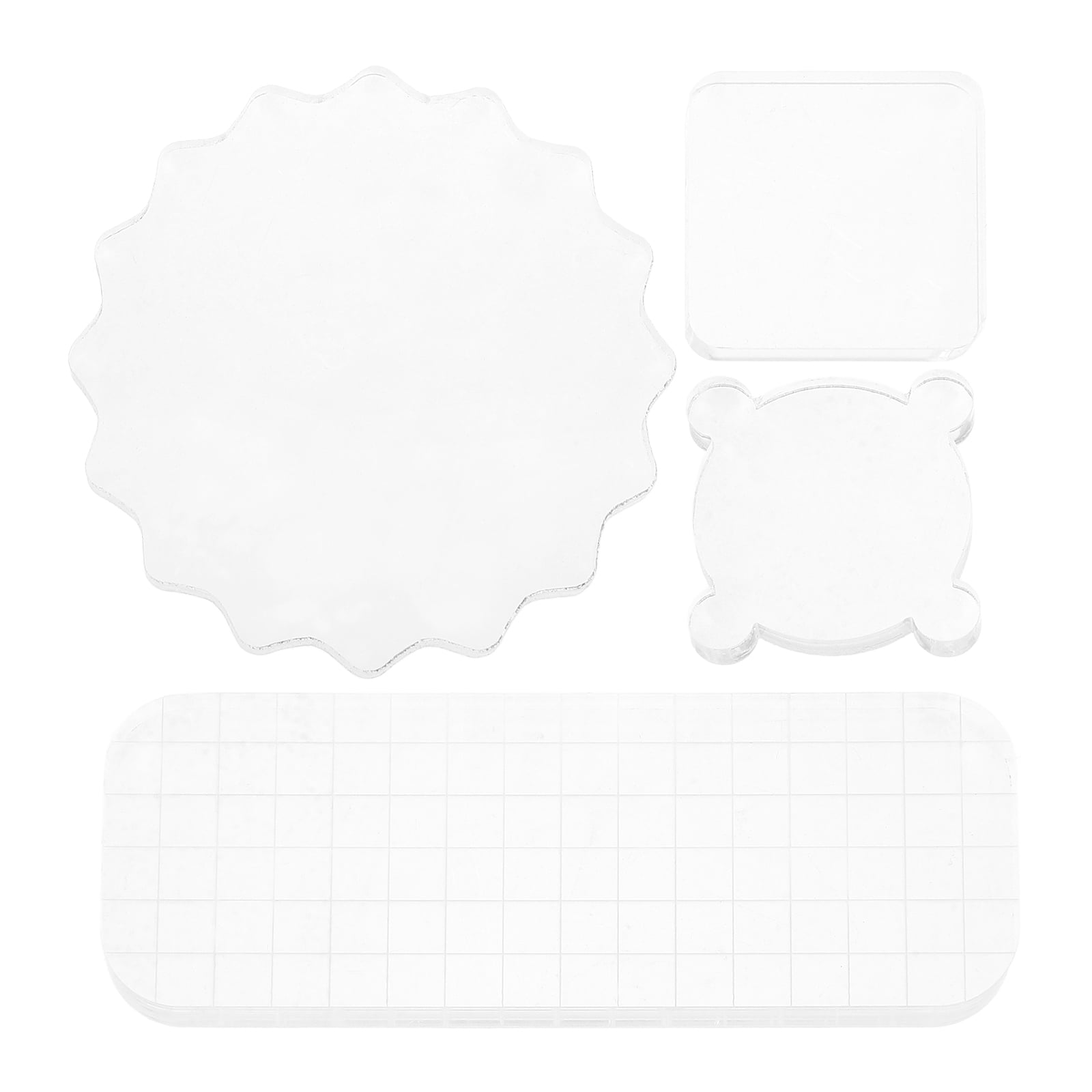 IDEANATEGRATE Transparent Seal Stamp Acrylic Clear Grid Lines Diy Craft ...
