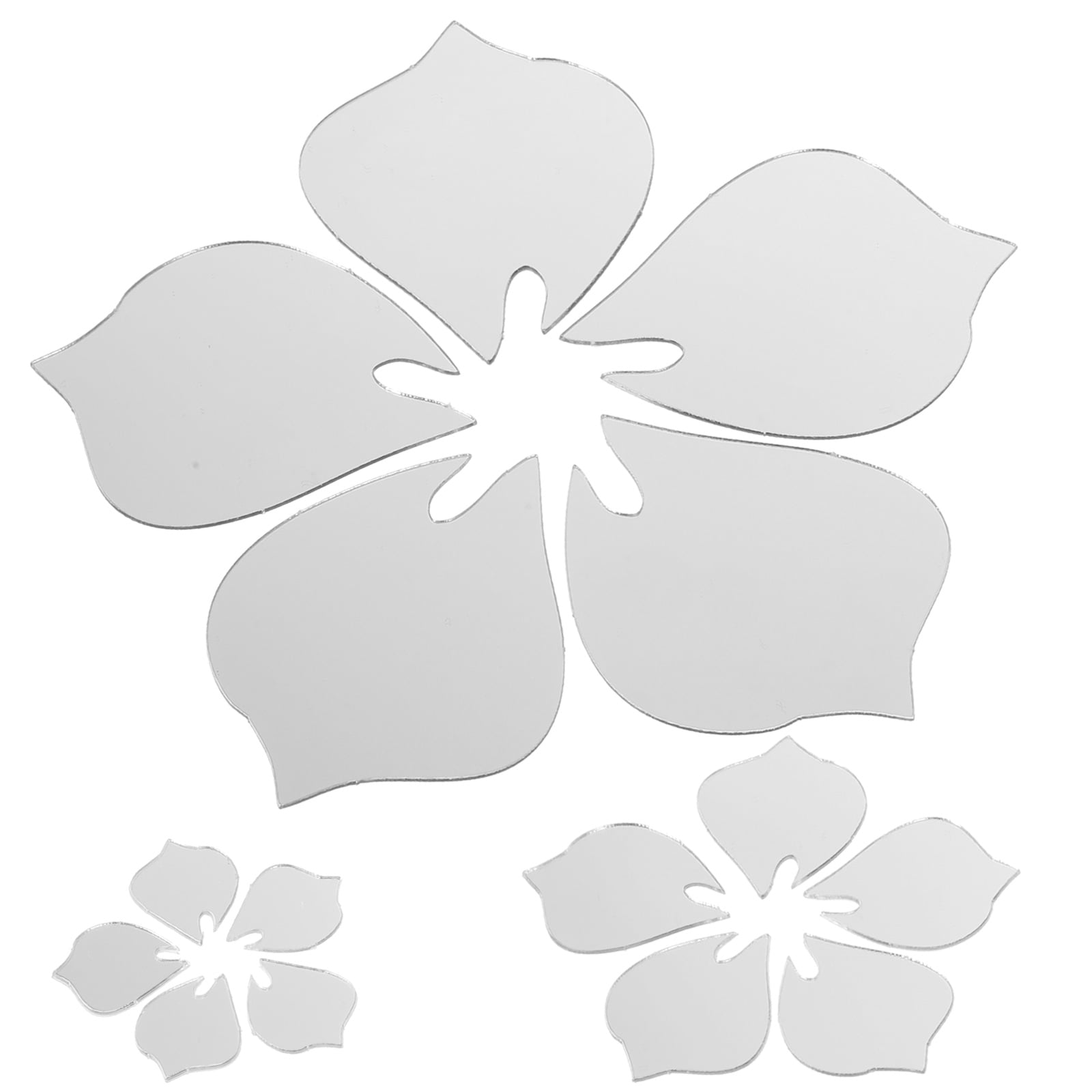 IDEANATEGRATE Wall Decals 1 Set Silver Acrylic Flower Stickers ...