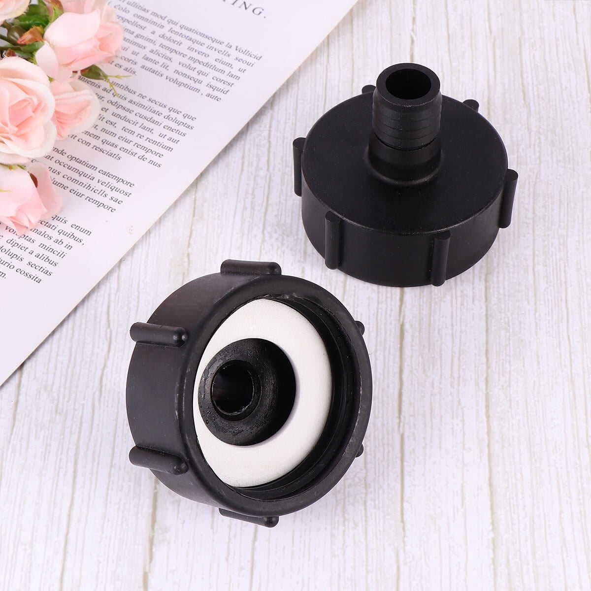 IDEANATEGRATE Water Tank Connector 2Pcs Black Plastic Ibc Hose ...