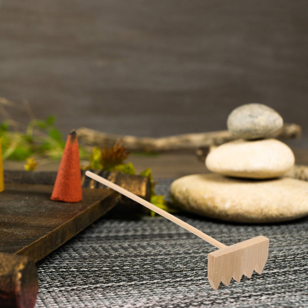 IDEANATEGRATE Wooden Miniature Sand Rake Set 6Pcs for Tabletop Sand ...