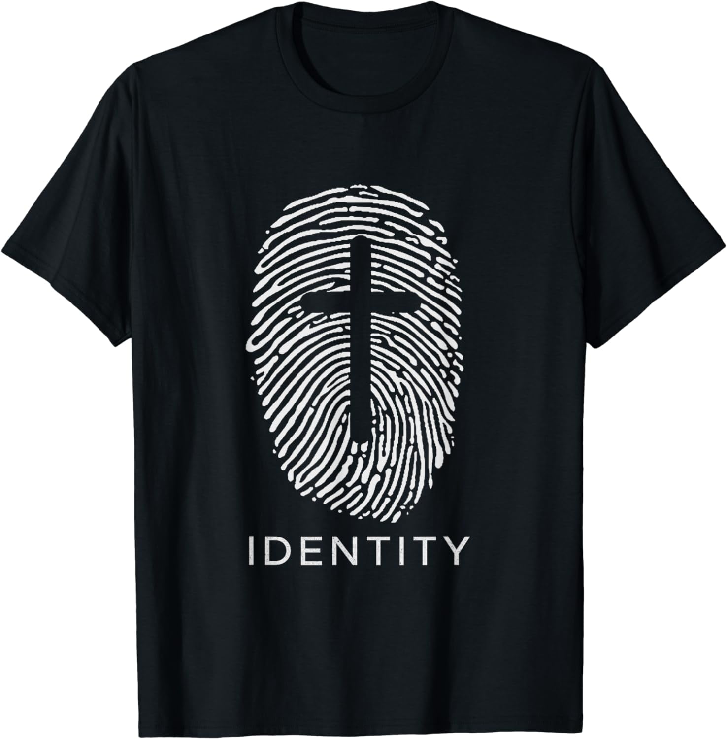 IDENTITY IN CHRIST x Cross with Fingerprint T-Shirt - Walmart.com