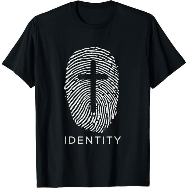 IDENTITY IN CHRIST x Cross with Fingerprint T-Shirt - Walmart.com