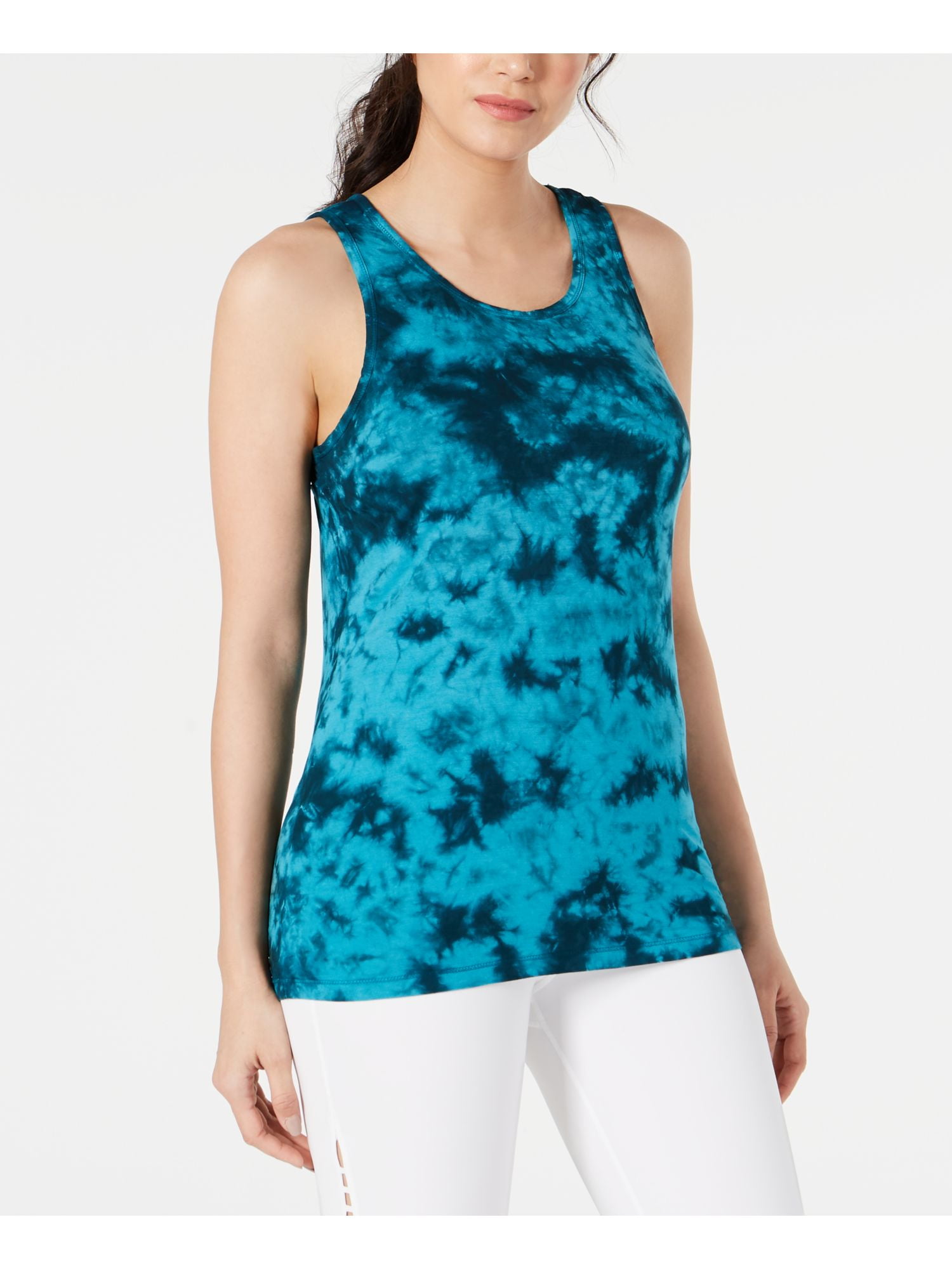 IDEOLOGY $29 Womens New Turquoise Tie Dye Scoop Neck Sleeveless Tank ...