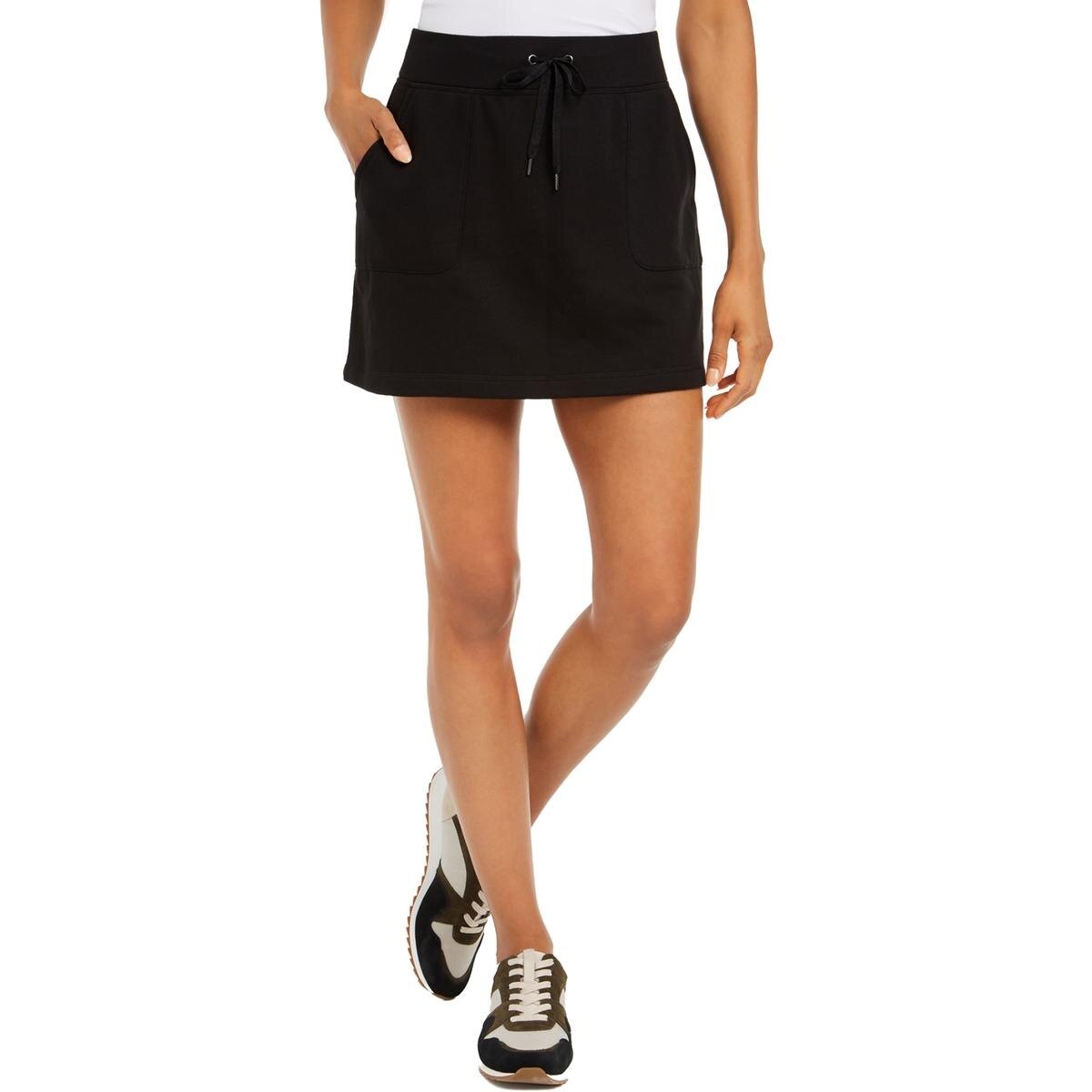 IDEOLOGY Womens Black Pocketed Mini A-Line Active Wear Skirt Size: M ...