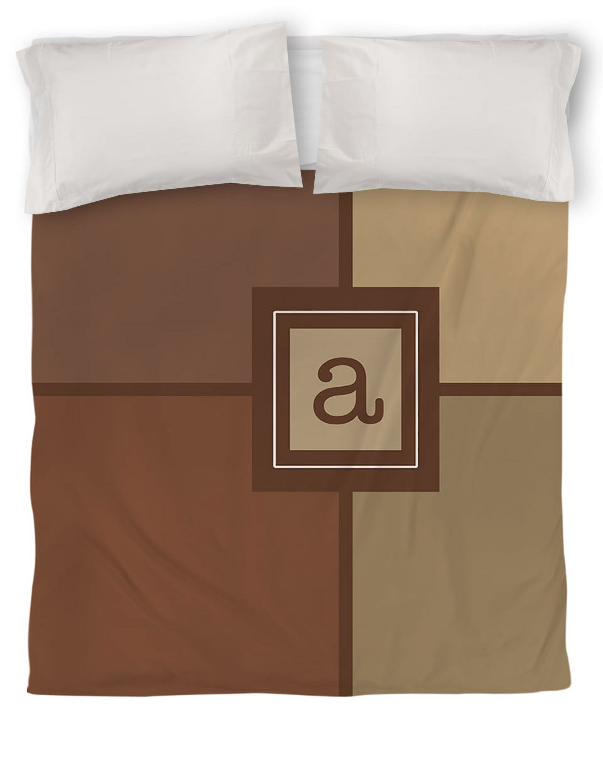 IDG Grid Monogram Neutral Duvet Cover - Walmart.com
