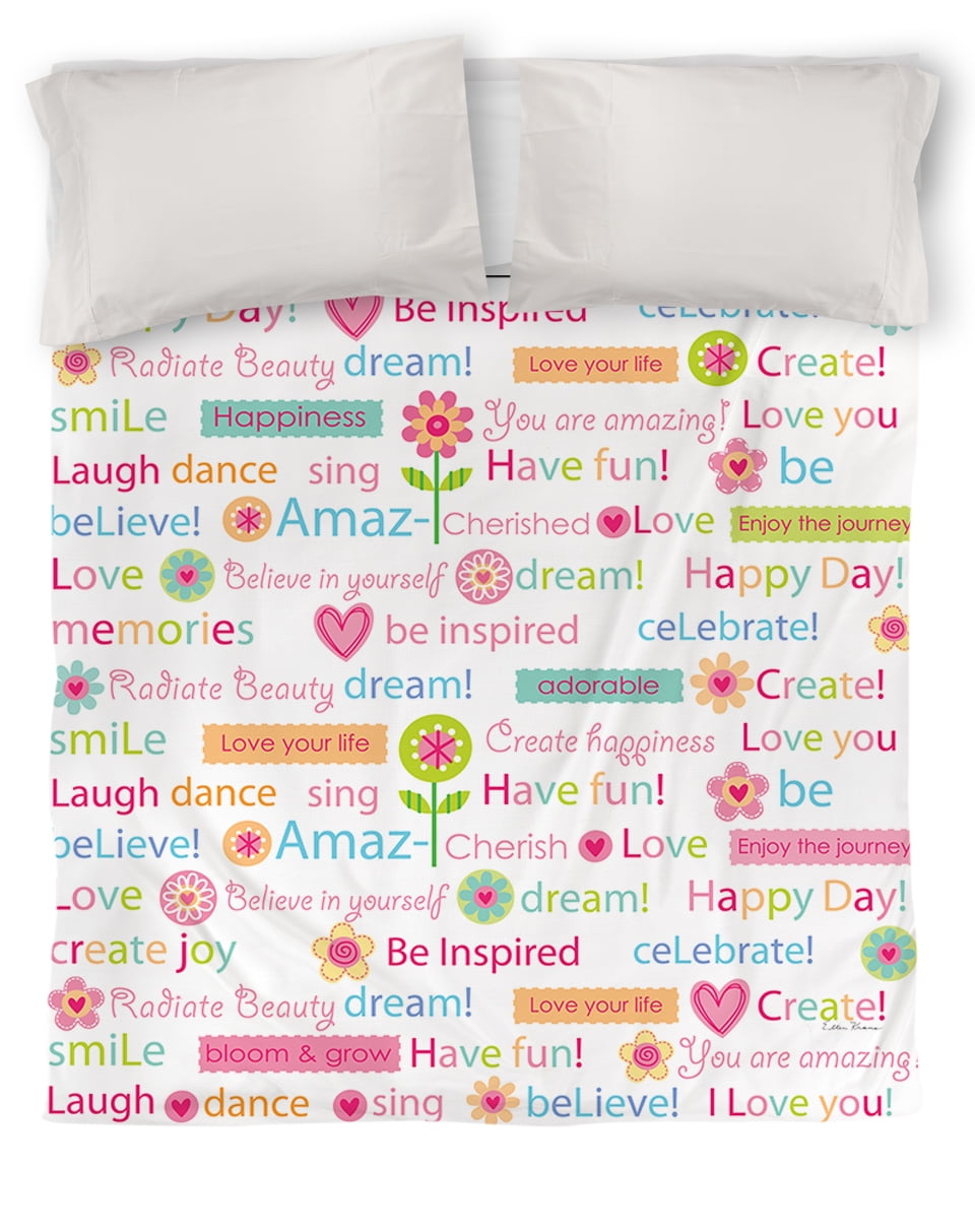 IDG Happy Day Words Duvet Cover - Walmart.com