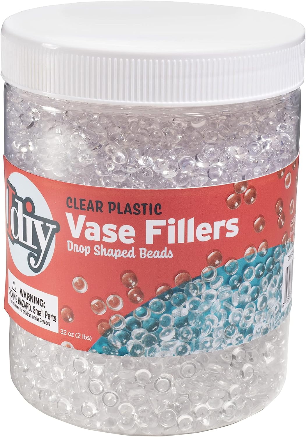 IDIY 32 oz Vase Fillers (2 Pound Clear Flat Plastic Bead Drops ...