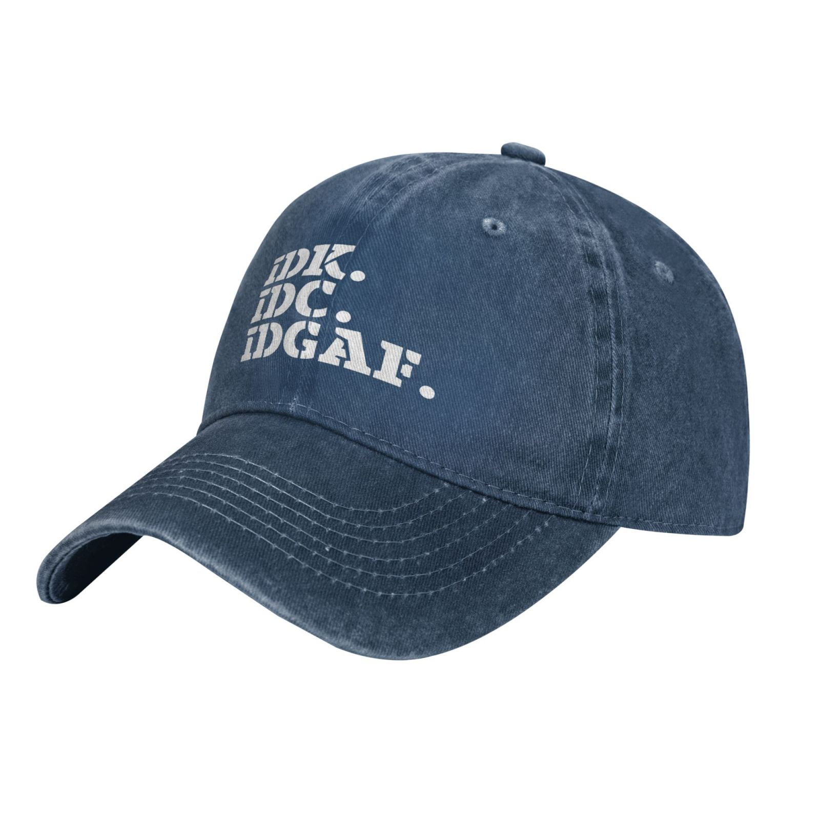 IDK-IDC-IDGAF Men Women Baseball Cap Classic Washed Adjustable Hat Dad ...