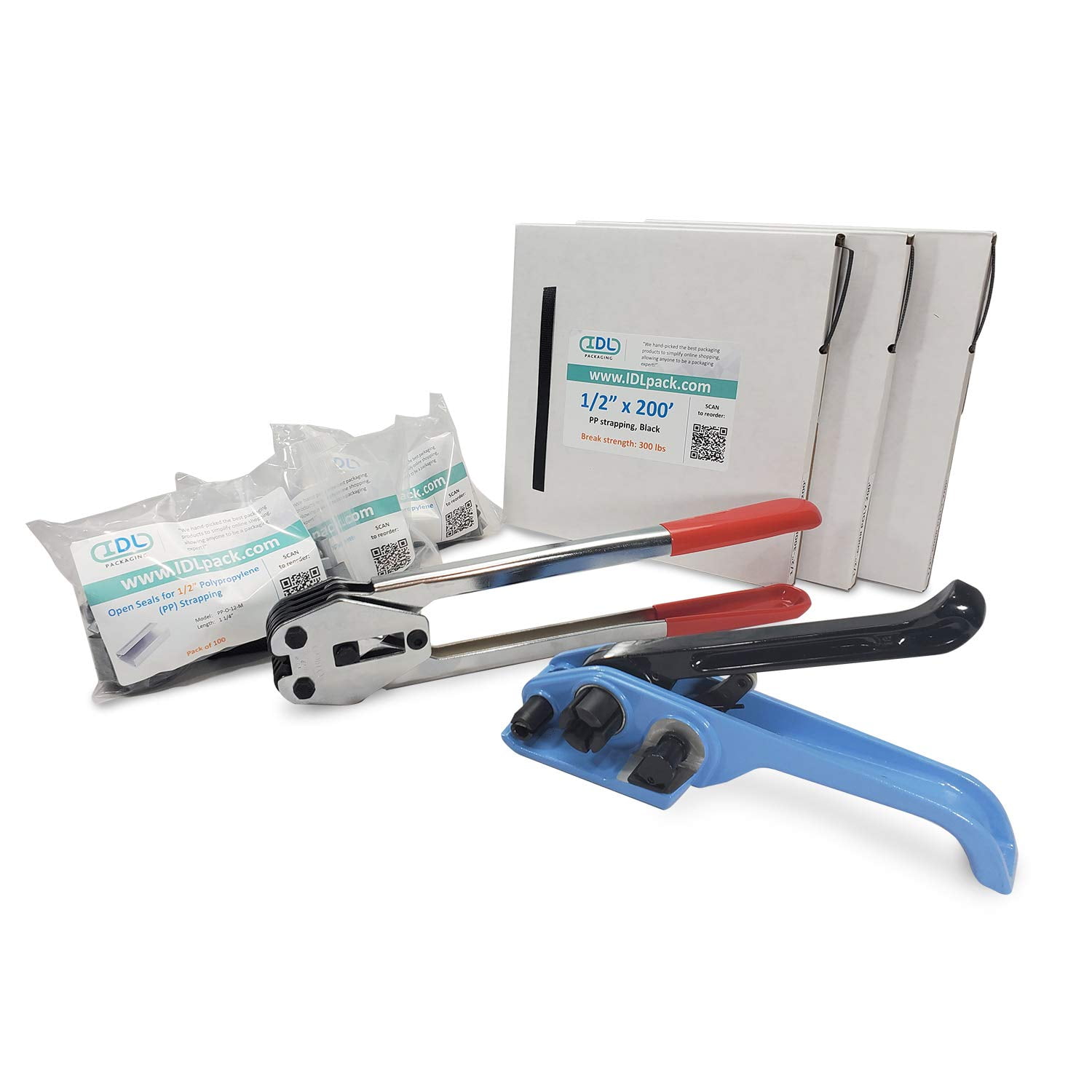 IDL Packaging 1/2" x 600' Polypropylene (PP) Portable Strapping Kit ...