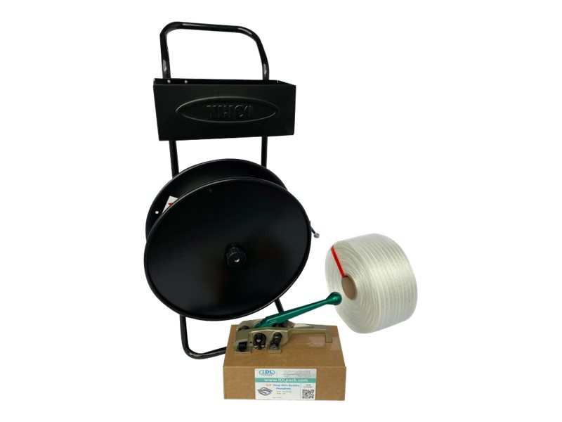 IDL Packaging 3/4" Woven Cord Strapping Kit, PRO, 1830 lbs Break Strength with Dispenser ...