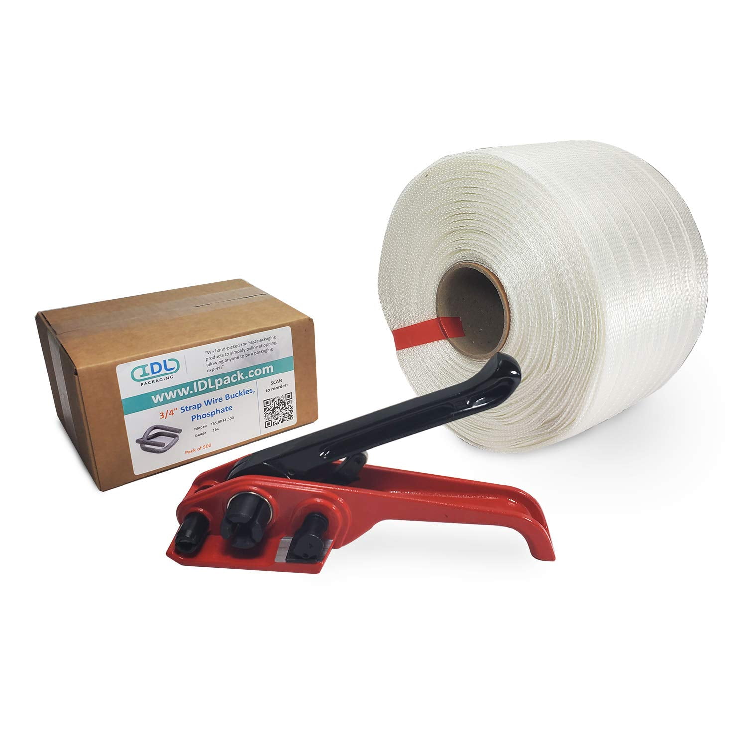 IDL Packaging 3/4" x 2100' Woven Cord Strapping Kit, 900 lbs Break Strength - Packaging ...